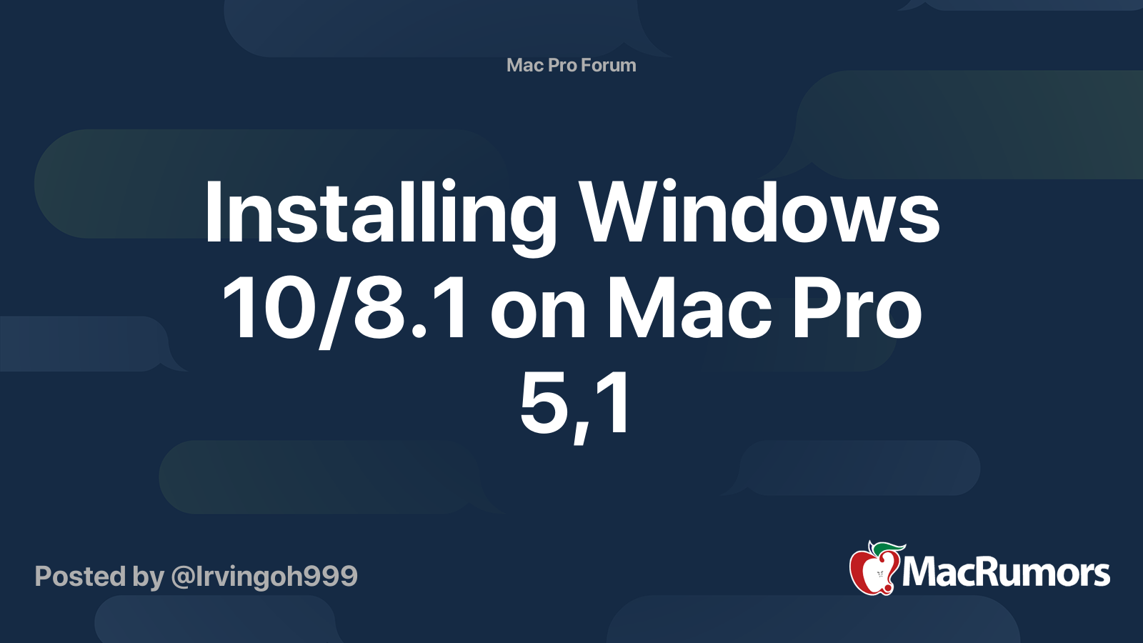 Installing Windows 10/8.1 on Mac Pro 5,1 | MacRumors Forums