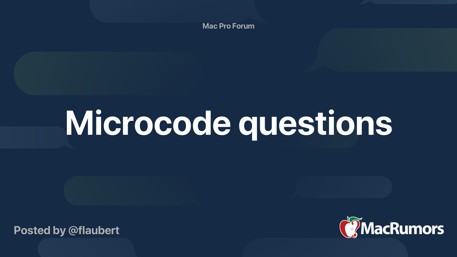 Microcode questions | MacRumors Forums