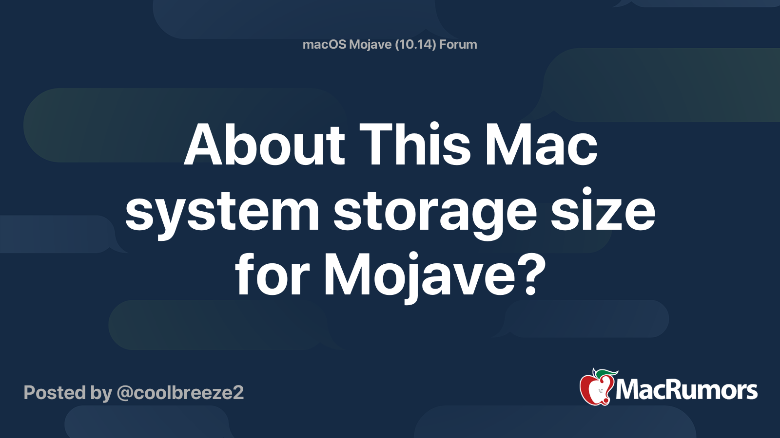 About This Mac system storage size for Mojave? | MacRumors Forums