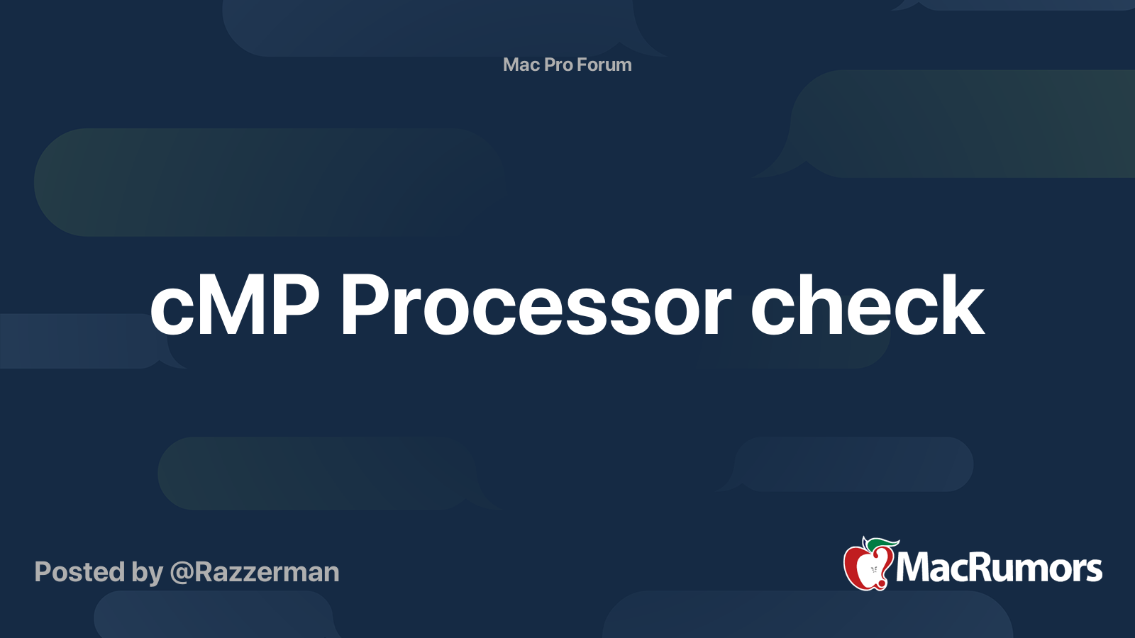cMP Processor check | MacRumors Forums