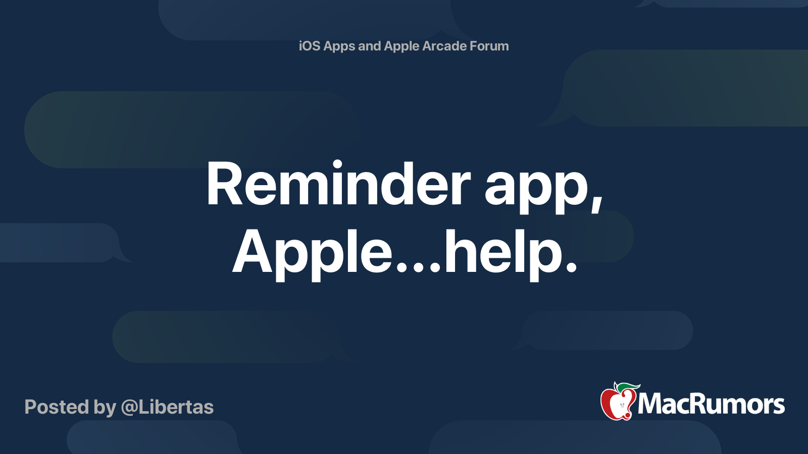 Reminder app, Apple...help. | MacRumors Forums