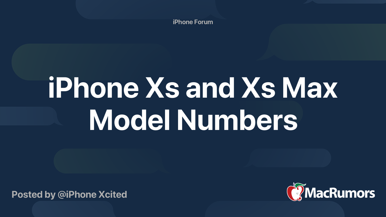 iPhone Xs and Xs Max Model Numbers | MacRumors Forums