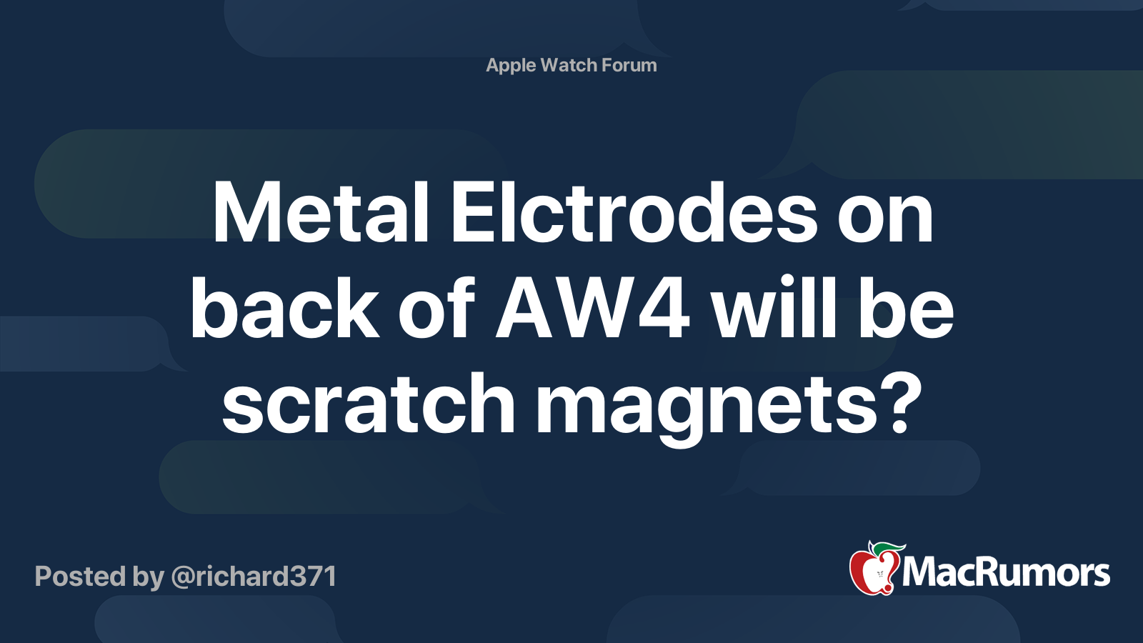Metal Elctrodes on back of AW4 will be scratch magnets? | MacRumors Forums