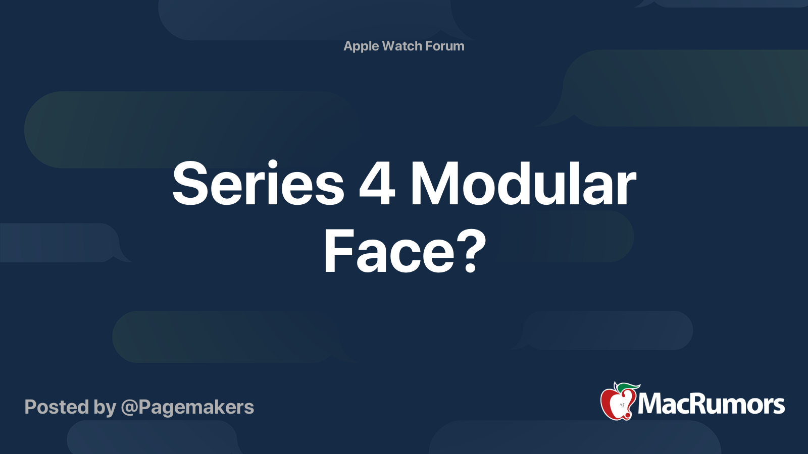 Series 4 Modular Face? | MacRumors Forums