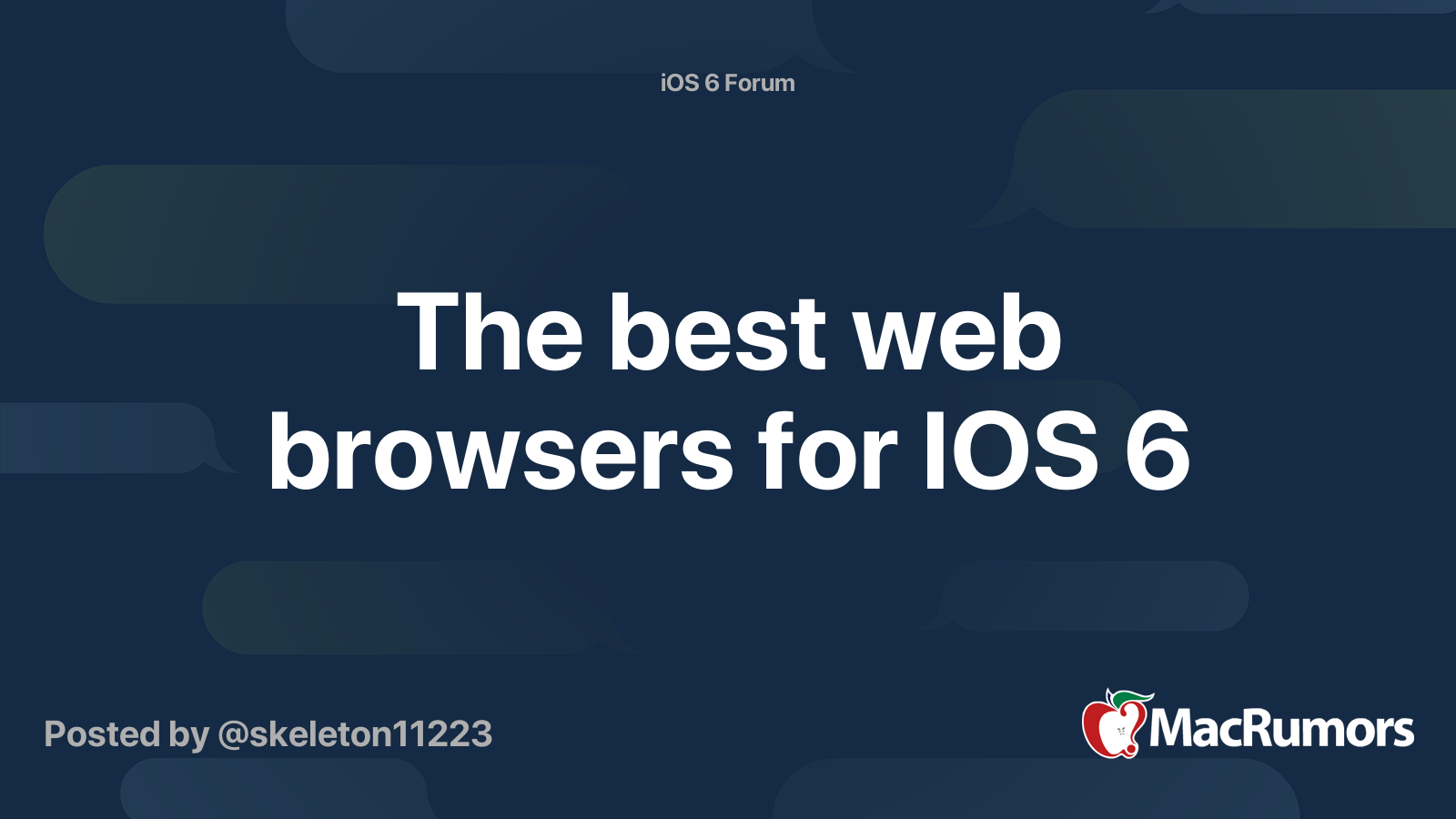 The best web browsers for IOS 6 | MacRumors Forums
