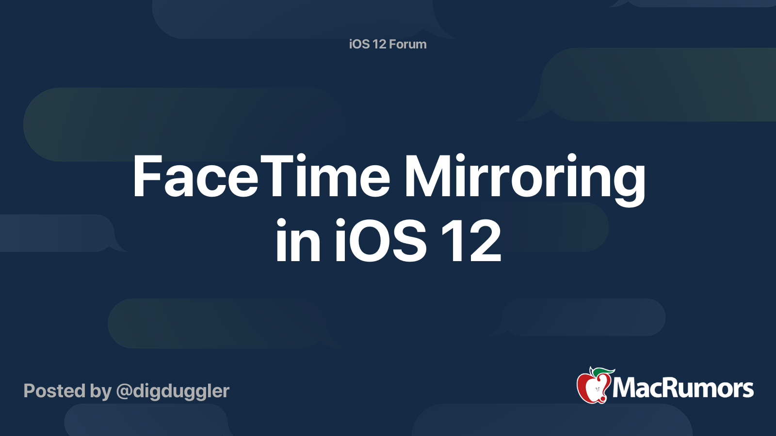 FaceTime Mirroring in iOS 12 | MacRumors Forums