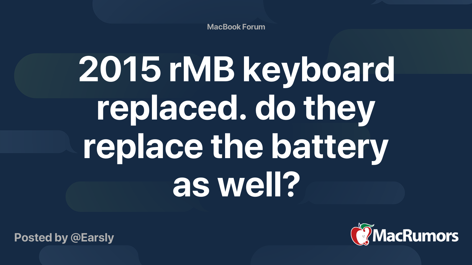2015 rMB keyboard replaced. do they replace the battery as well ...