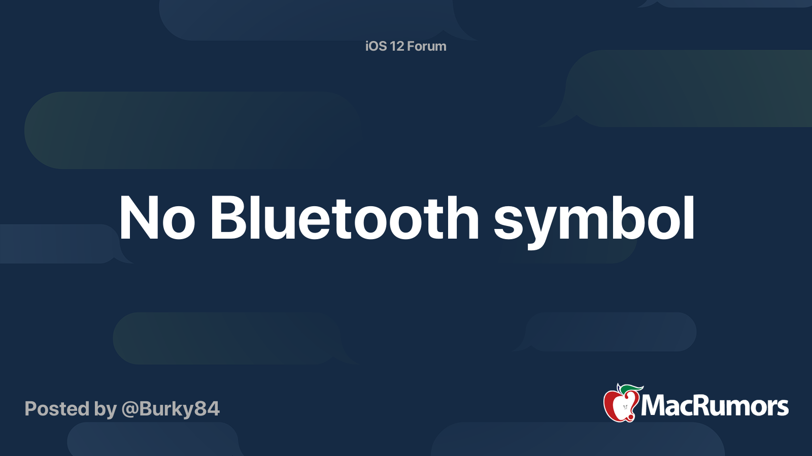 No Bluetooth symbol | MacRumors Forums