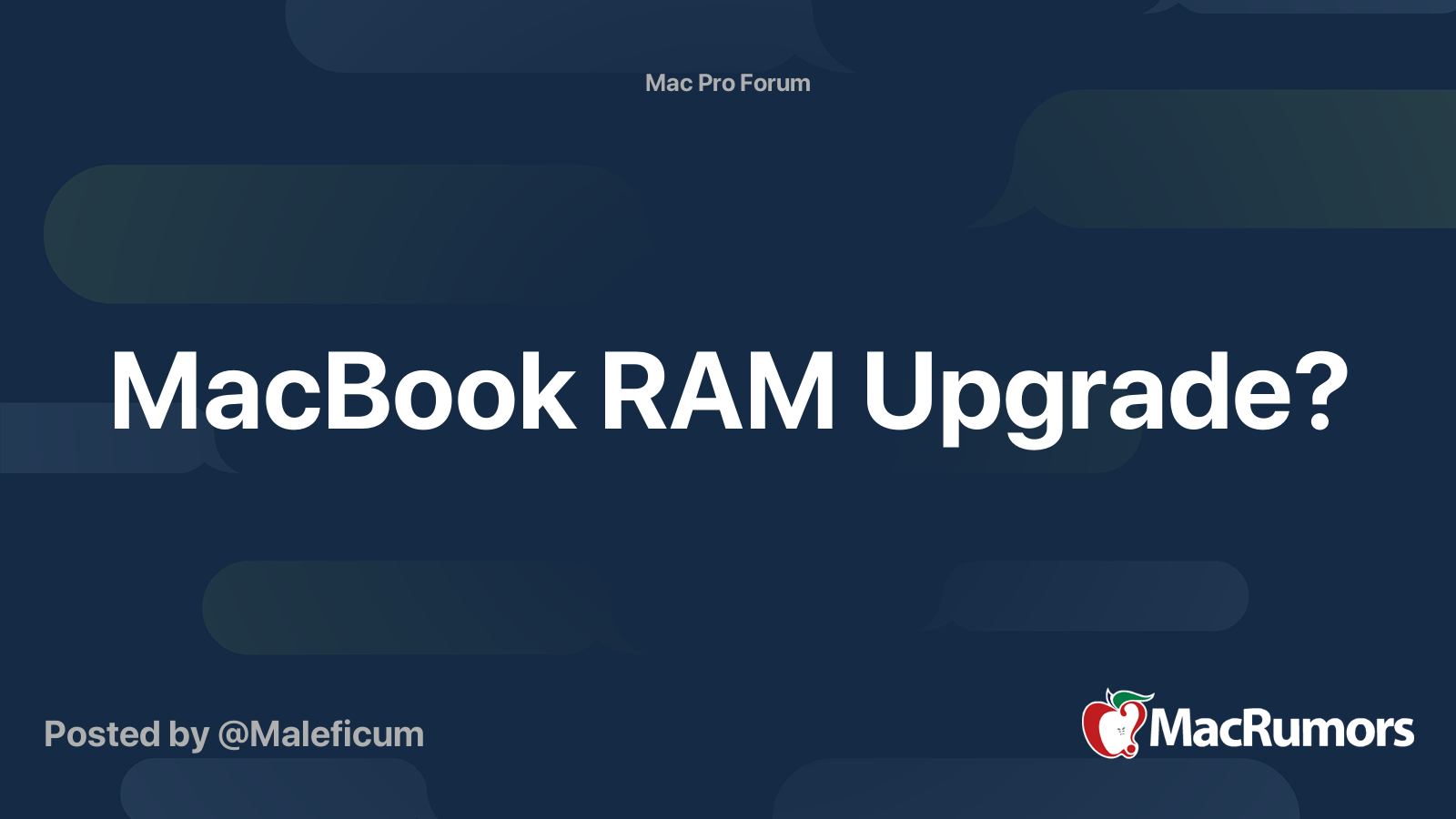 MacBook RAM Upgrade? | MacRumors Forums