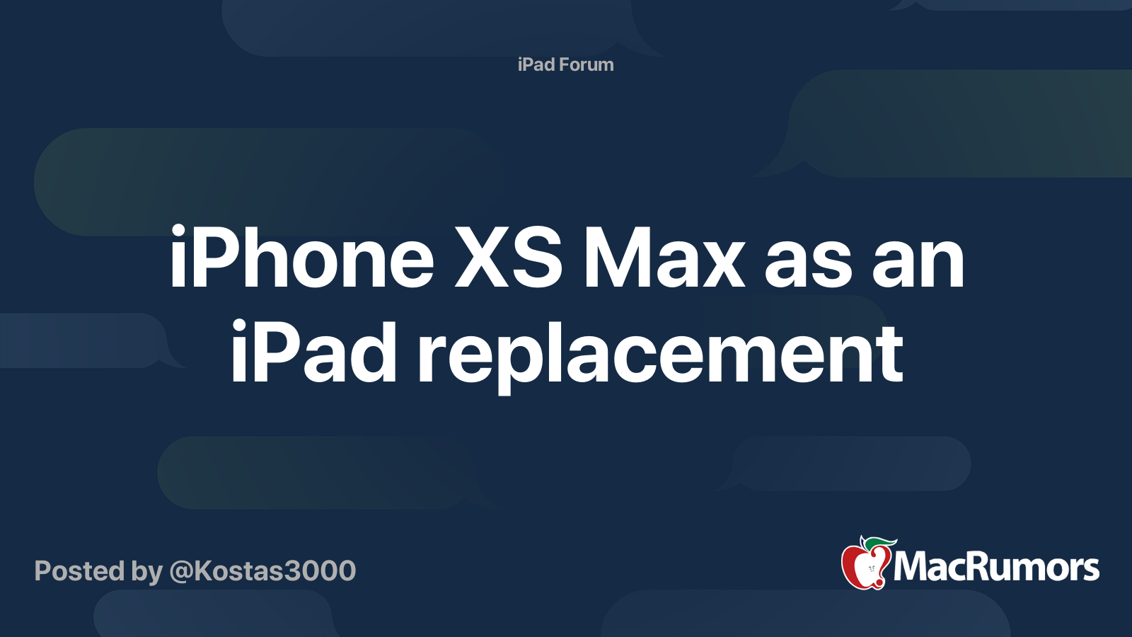 iPhone XS Max as an iPad replacement | MacRumors Forums