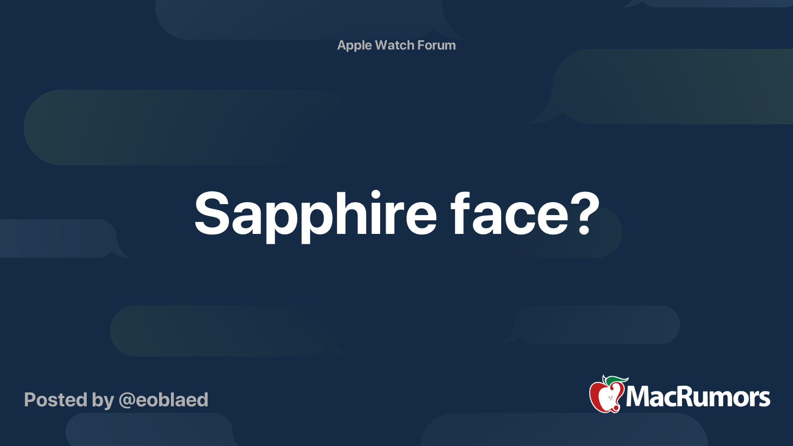 Sapphire face? | MacRumors Forums