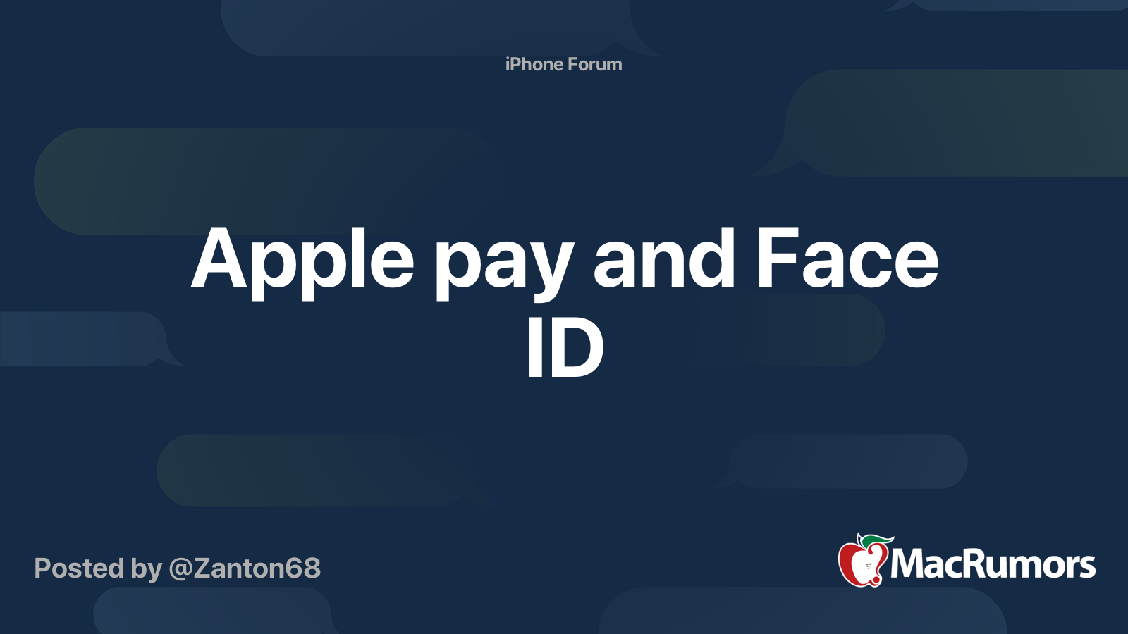 Apple pay and Face ID | MacRumors Forums