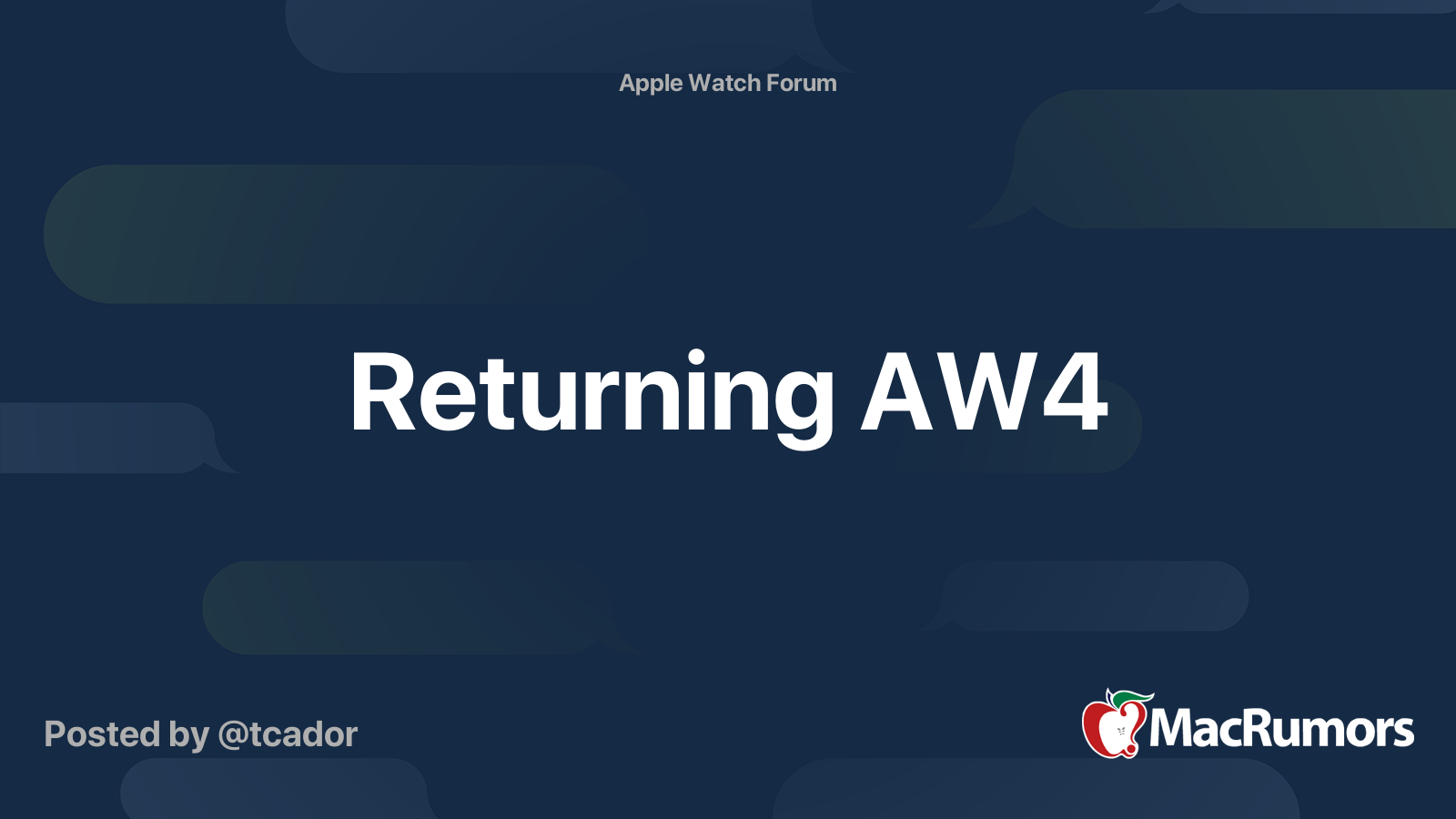 Returning AW4 | MacRumors Forums