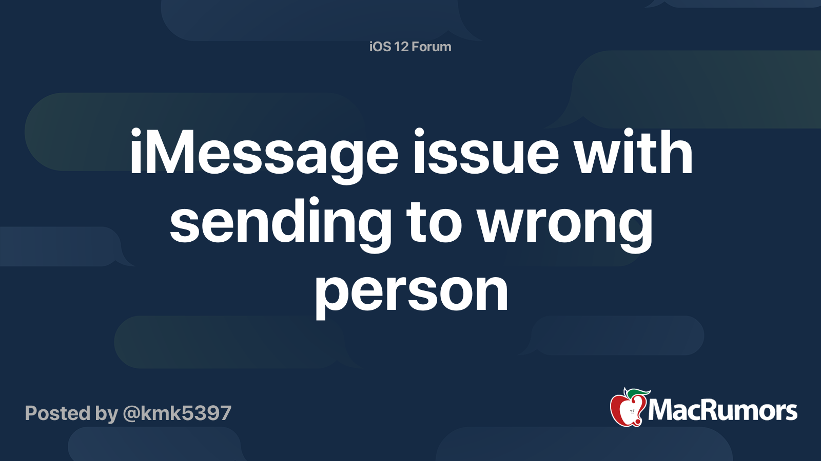 iMessage issue with sending to wrong person | MacRumors Forums