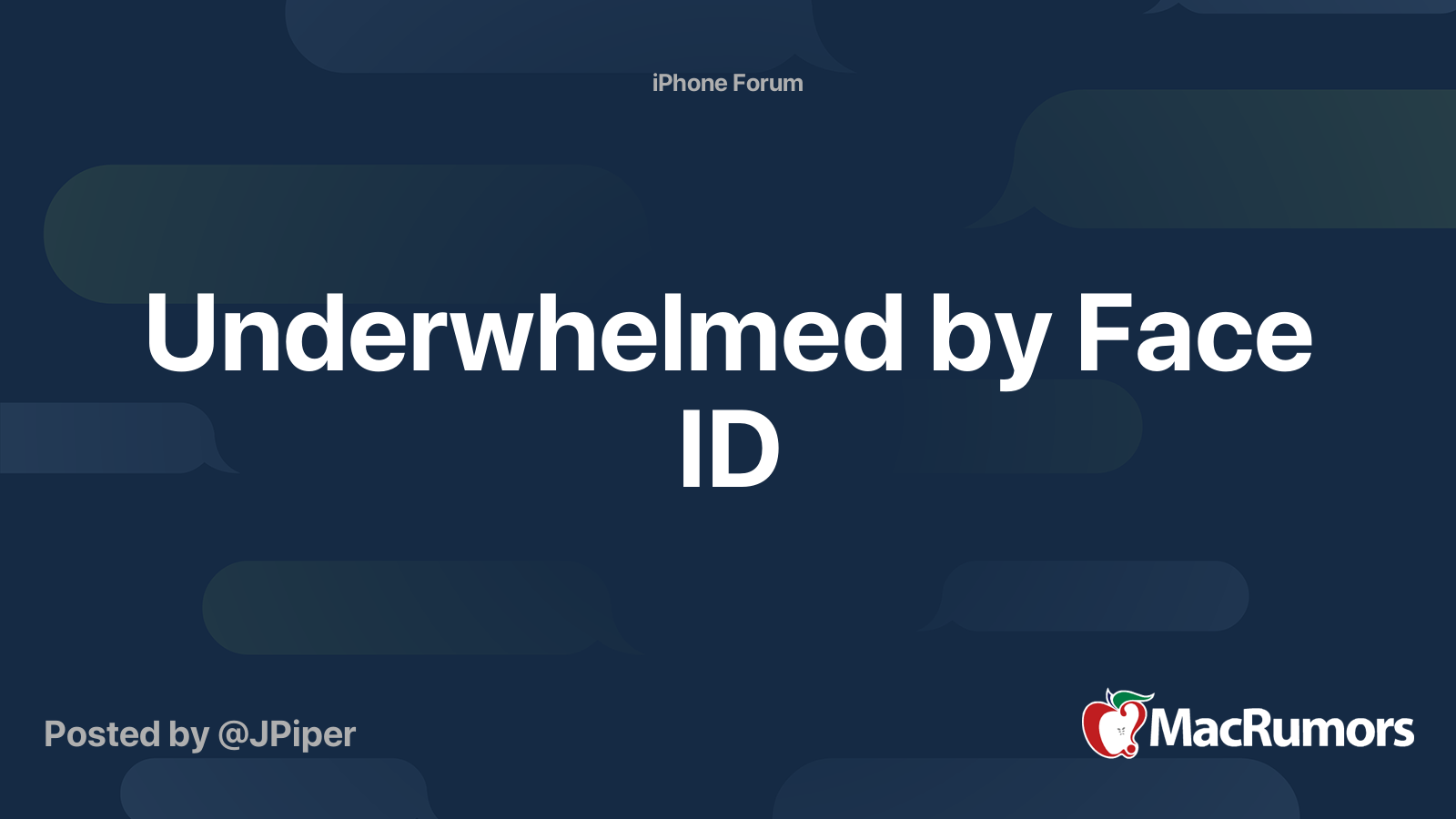 Underwhelmed by Face ID | MacRumors Forums