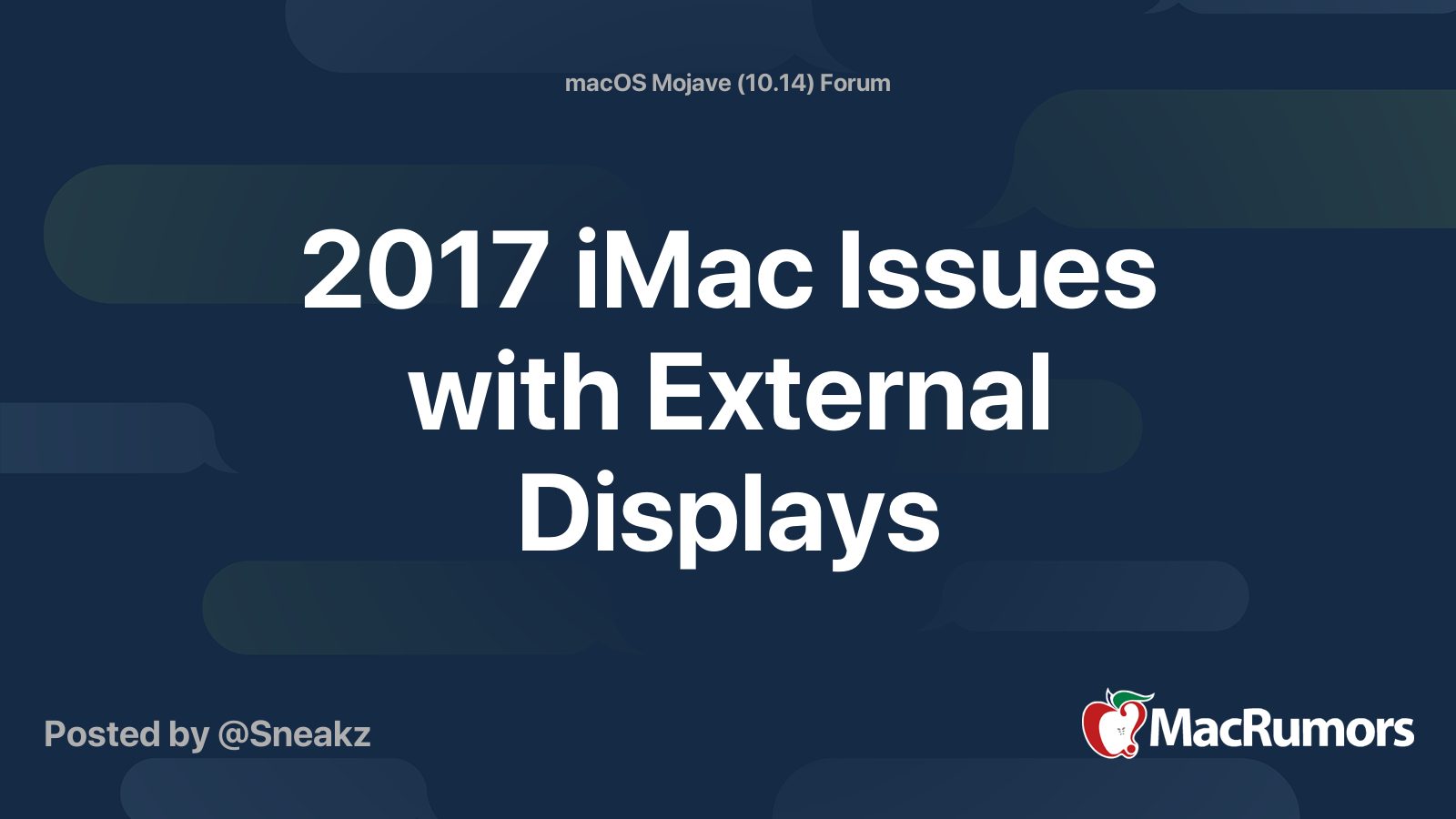 2017 iMac Issues with External Displays | MacRumors Forums