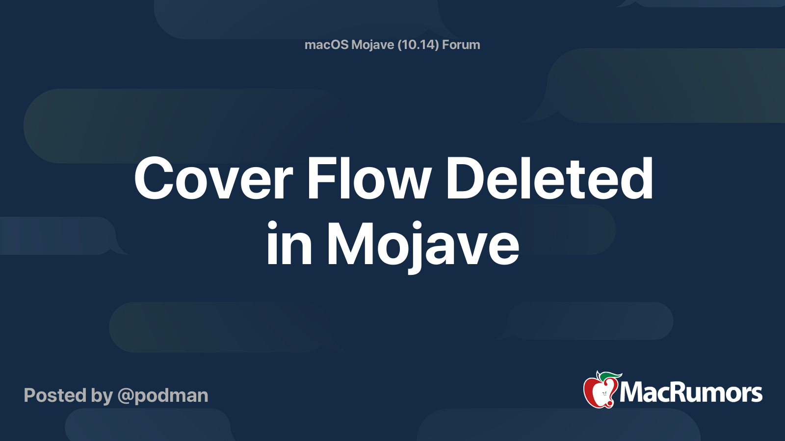 Cover Flow Deleted in Mojave | MacRumors Forums