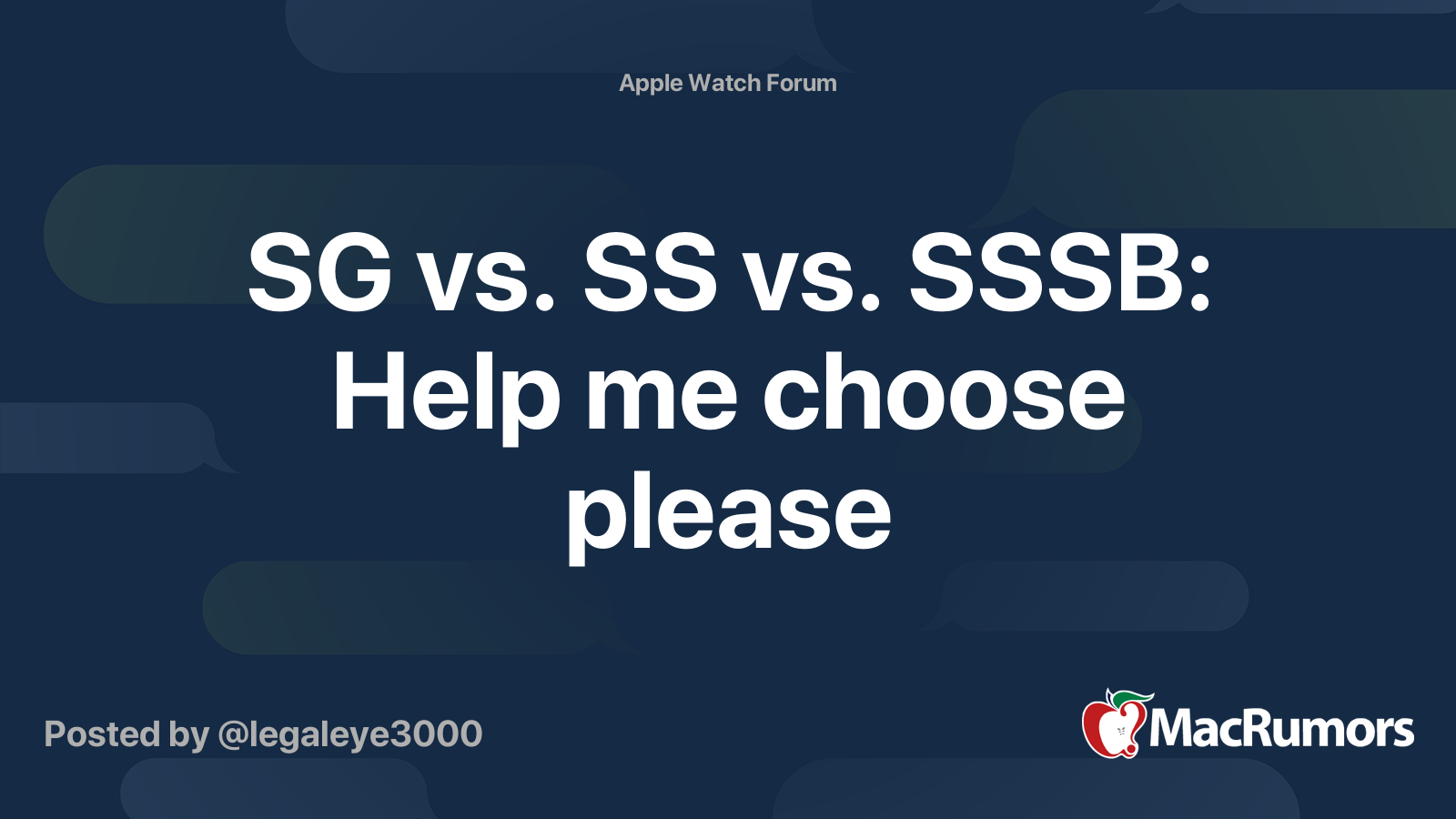 SG vs. SS vs. SSSB: Help me choose please | MacRumors Forums