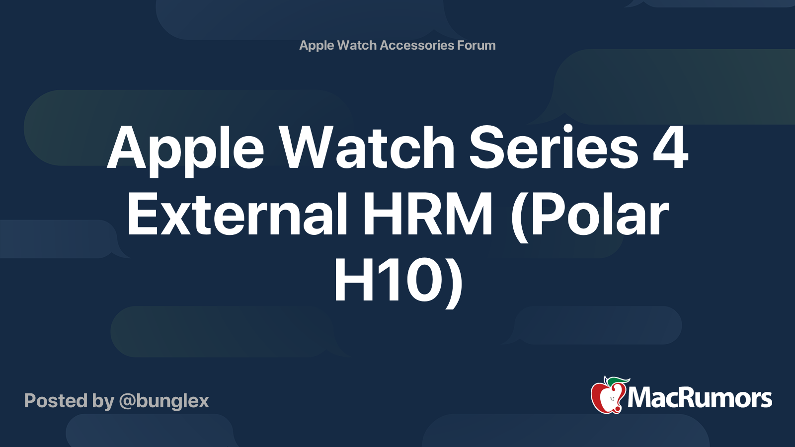 Apple Watch Series 4 External HRM (Polar H10) | MacRumors Forums