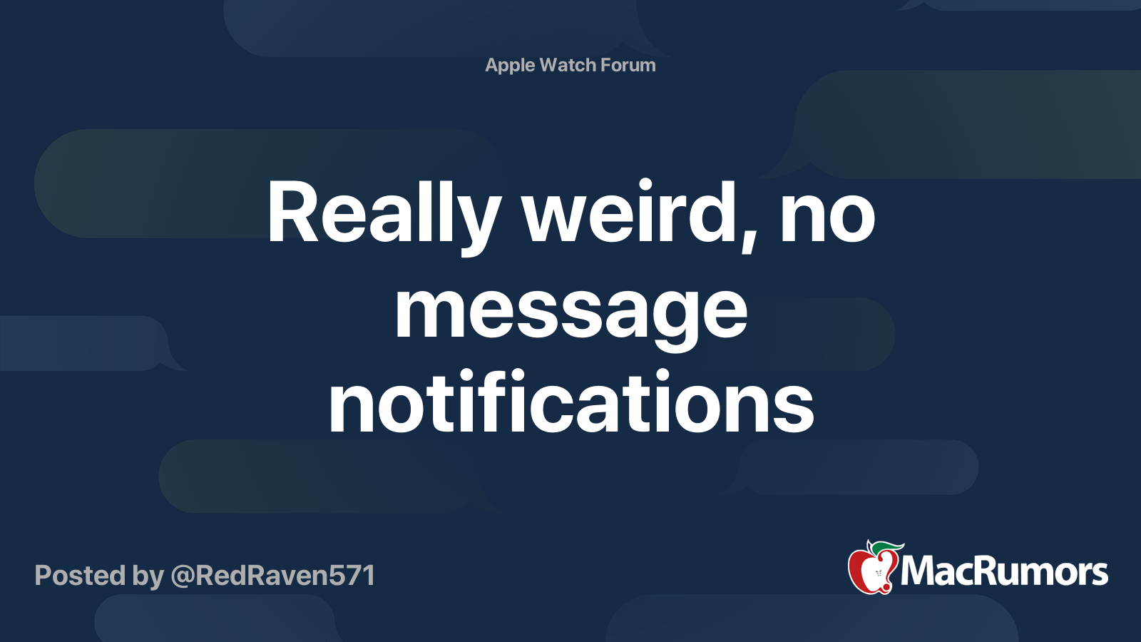 Really weird, no message notifications | MacRumors Forums