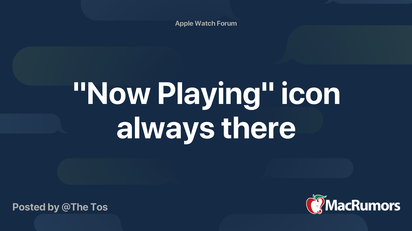 "Now Playing" icon always there | MacRumors Forums