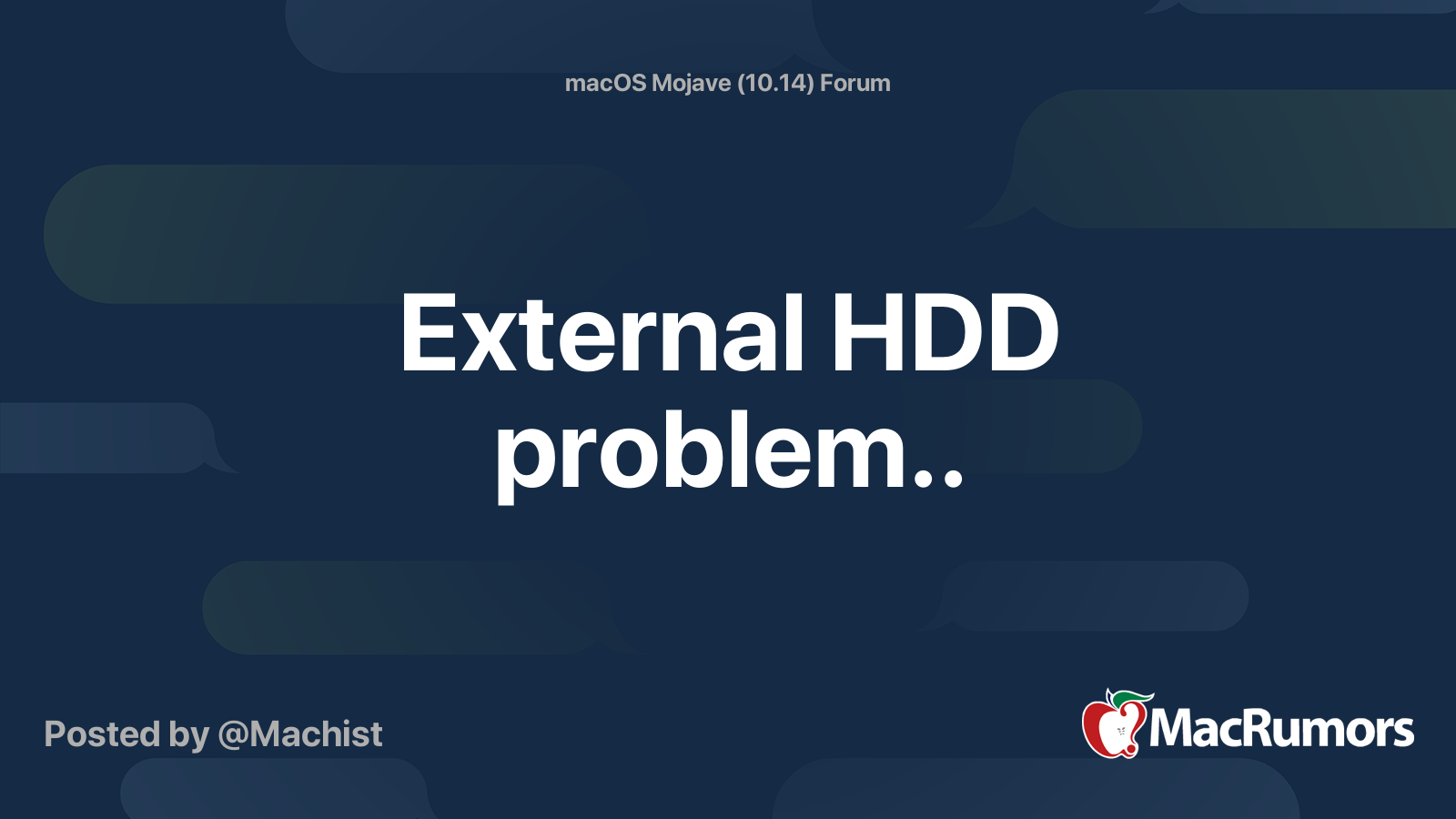 External HDD problem.. | MacRumors Forums