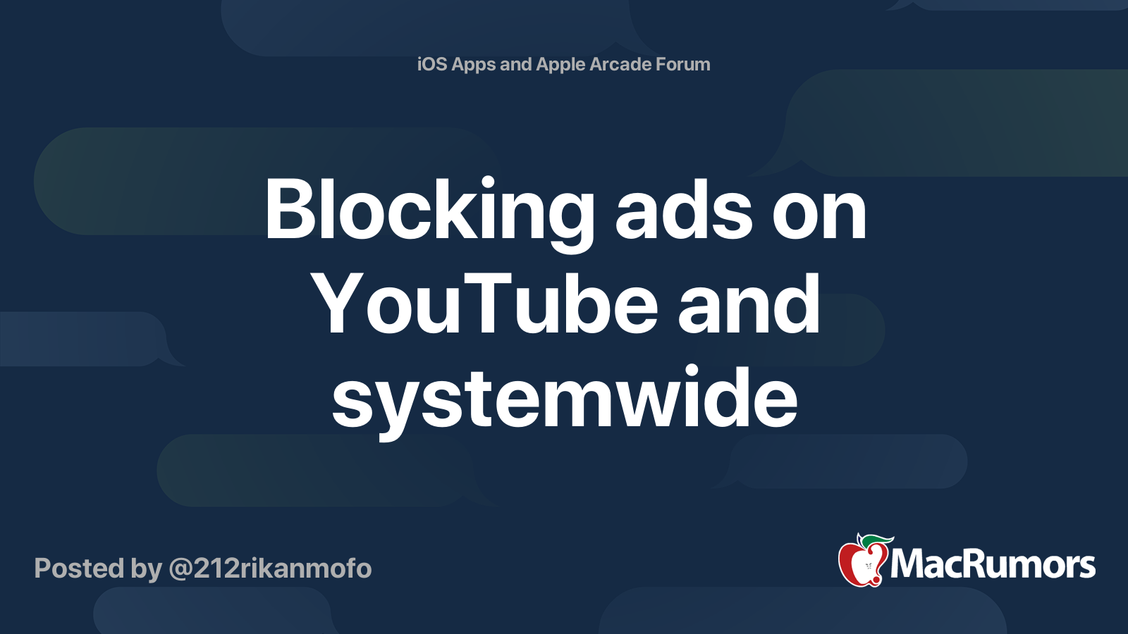 Blocking ads on YouTube and systemwide | MacRumors Forums