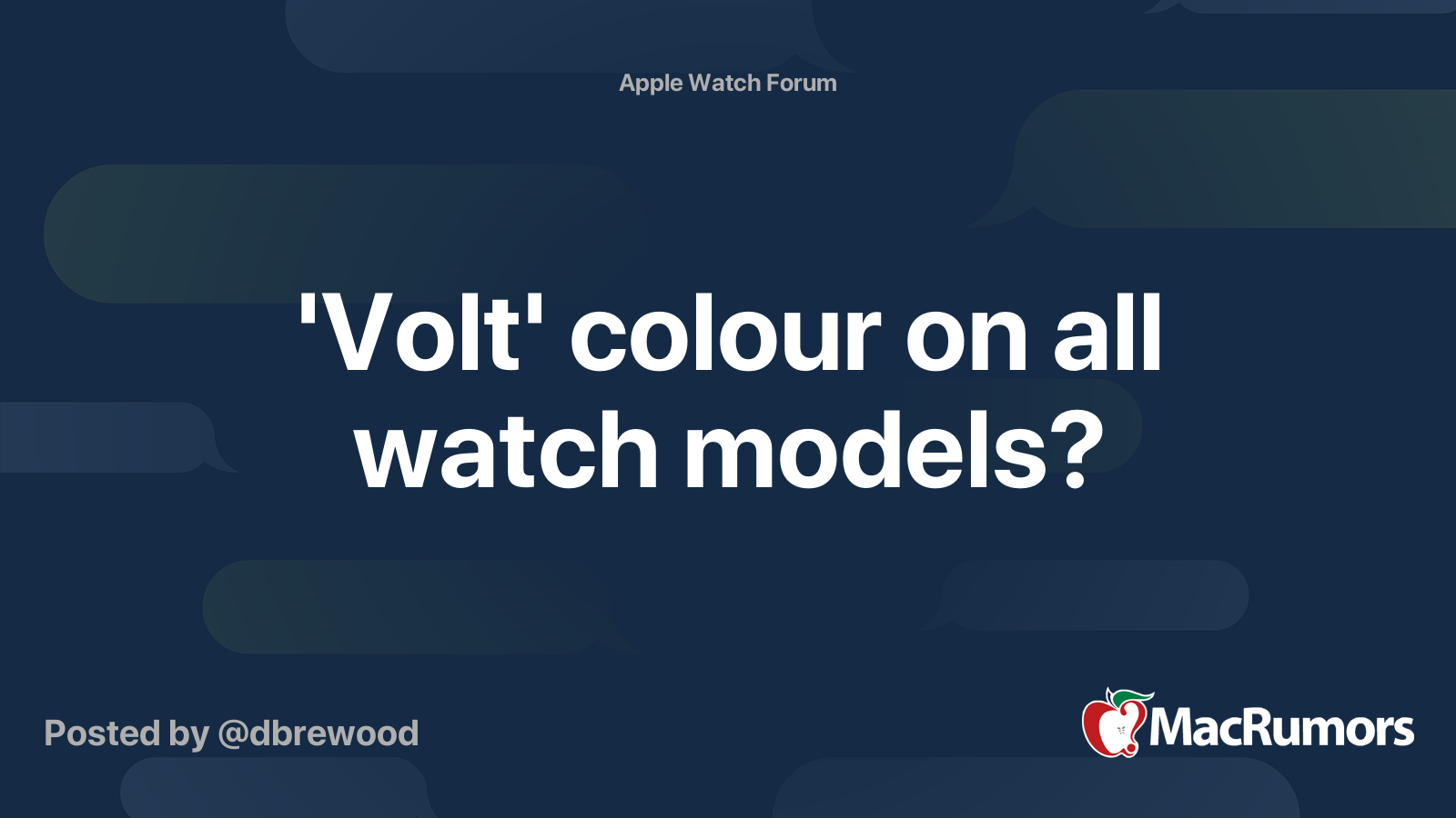 'Volt' colour on all watch models? | MacRumors Forums
