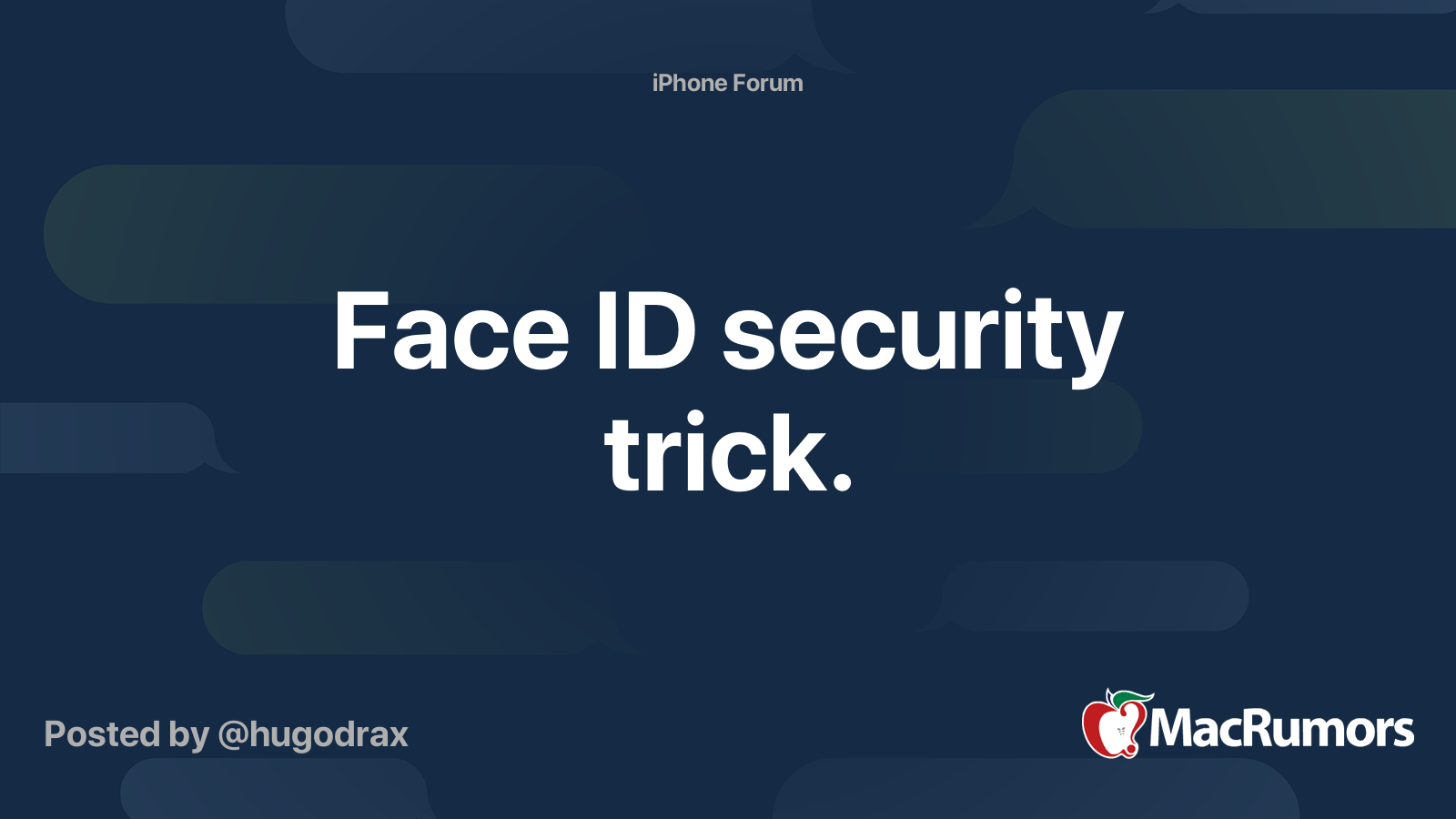 Face ID security trick. | MacRumors Forums
