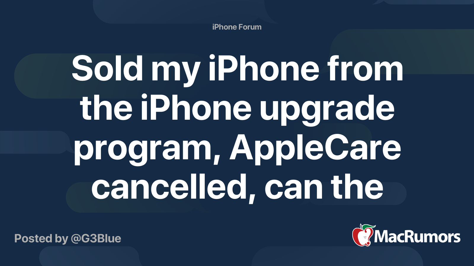 Sold my iPhone from the iPhone upgrade program, AppleCare cancelled, can the new owner purchase ...