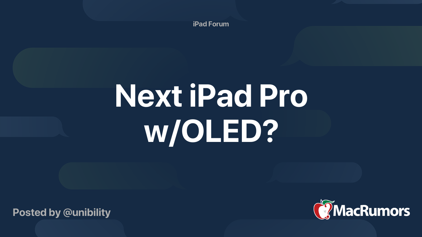 Next iPad Pro w/OLED? | MacRumors Forums
