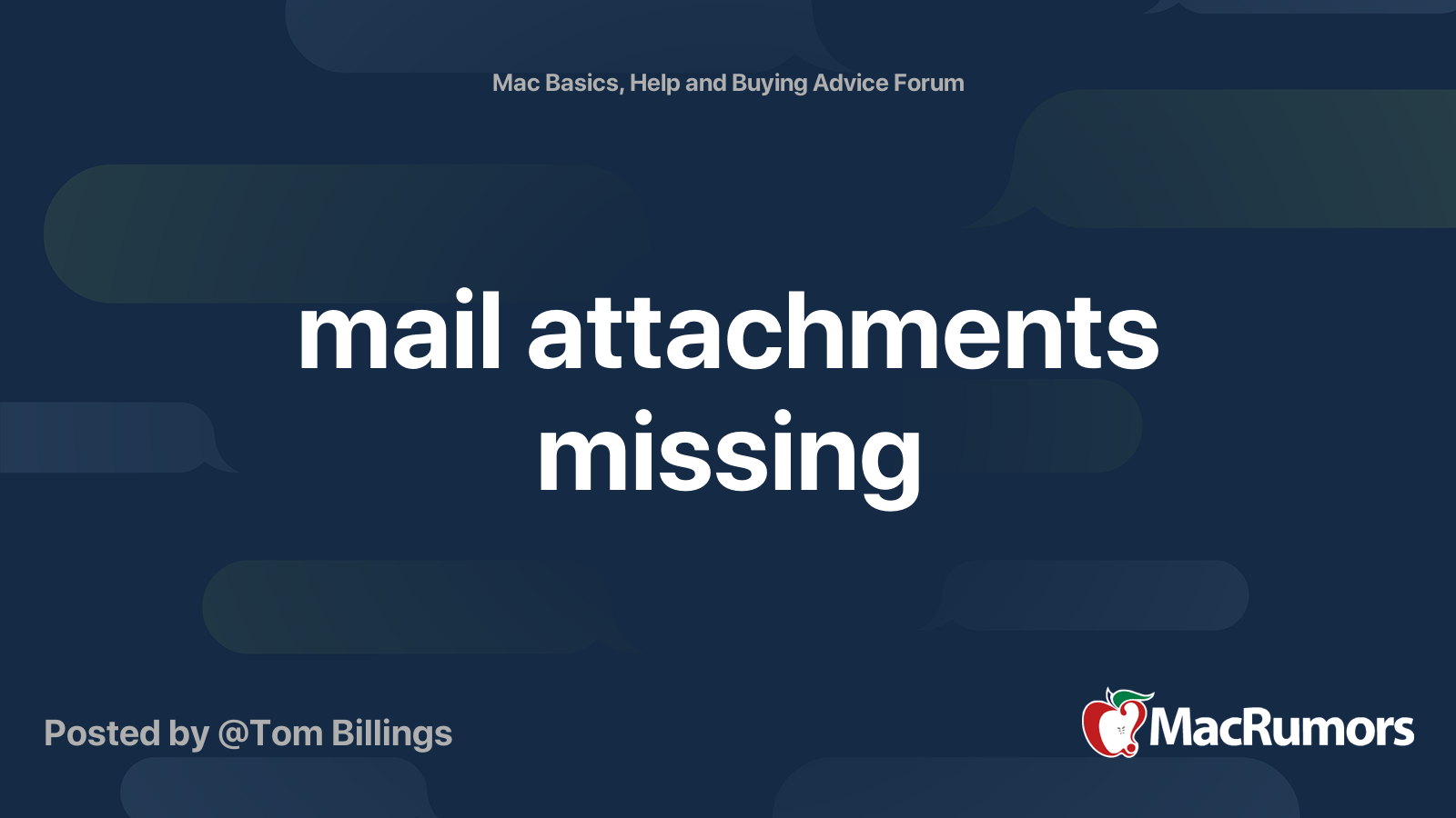 mail attachments missing | MacRumors Forums