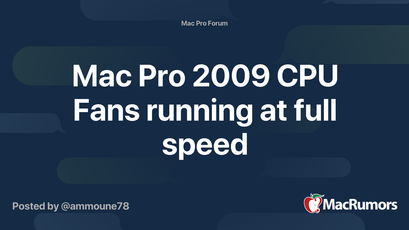 Mac Pro 2009 CPU Fans running at full speed | MacRumors Forums