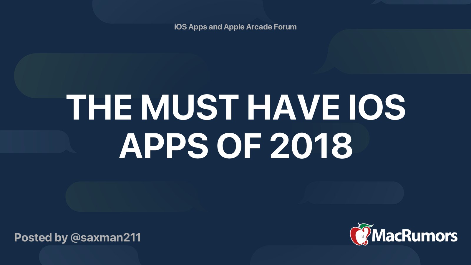 THE MUST HAVE IOS APPS OF 2018 | MacRumors Forums