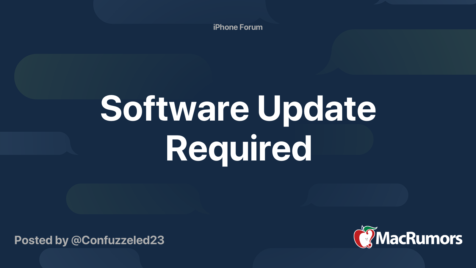 Software Update Required | MacRumors Forums