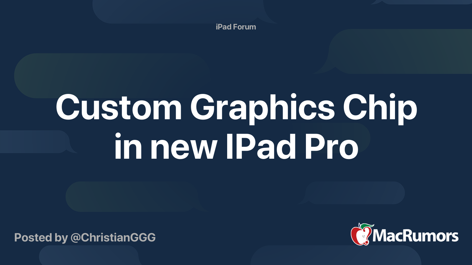 Custom Graphics Chip in new IPad Pro | MacRumors Forums