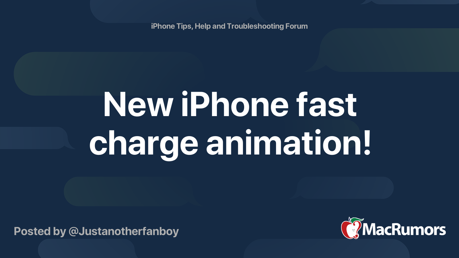 New iPhone fast charge animation! | MacRumors Forums