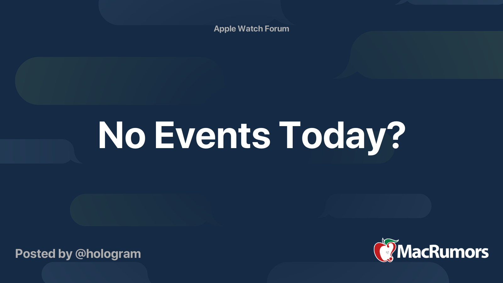 No Events Today? | MacRumors Forums