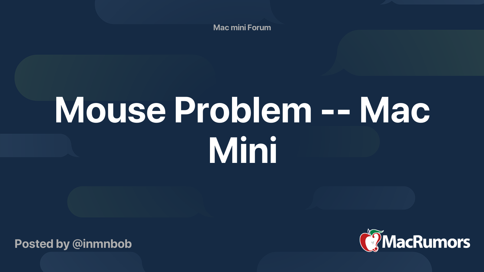 Mouse Problem -- Mac Mini | MacRumors Forums