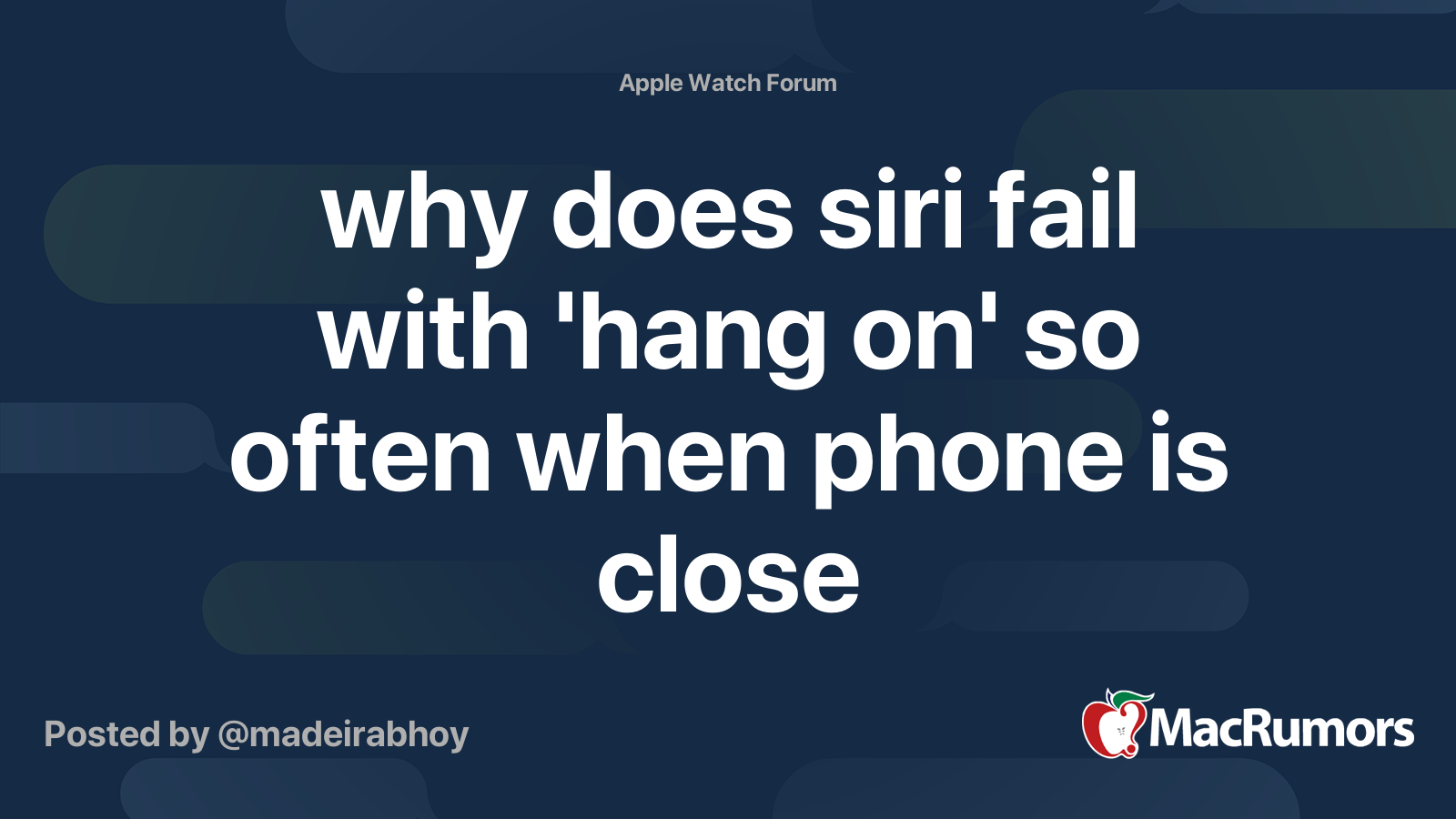 why does siri fail with 'hang on' so often when phone is close ...