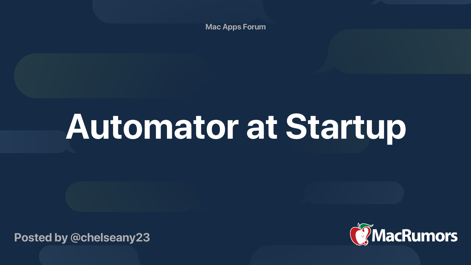 Automator at Startup | MacRumors Forums