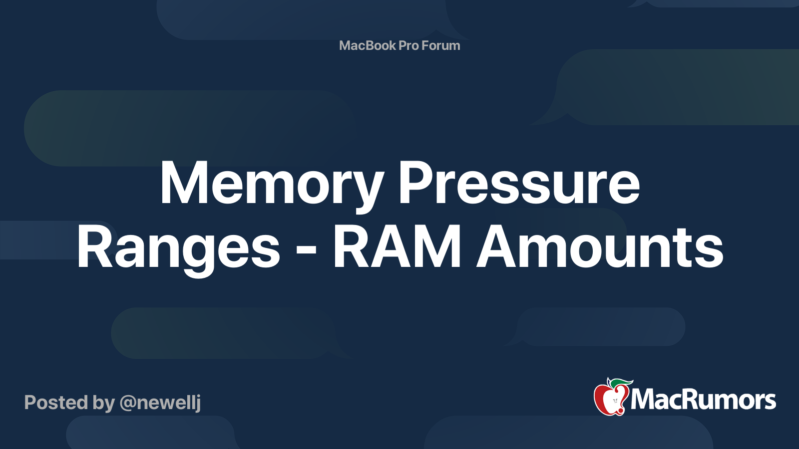 Memory Pressure Ranges - RAM Amounts | MacRumors Forums