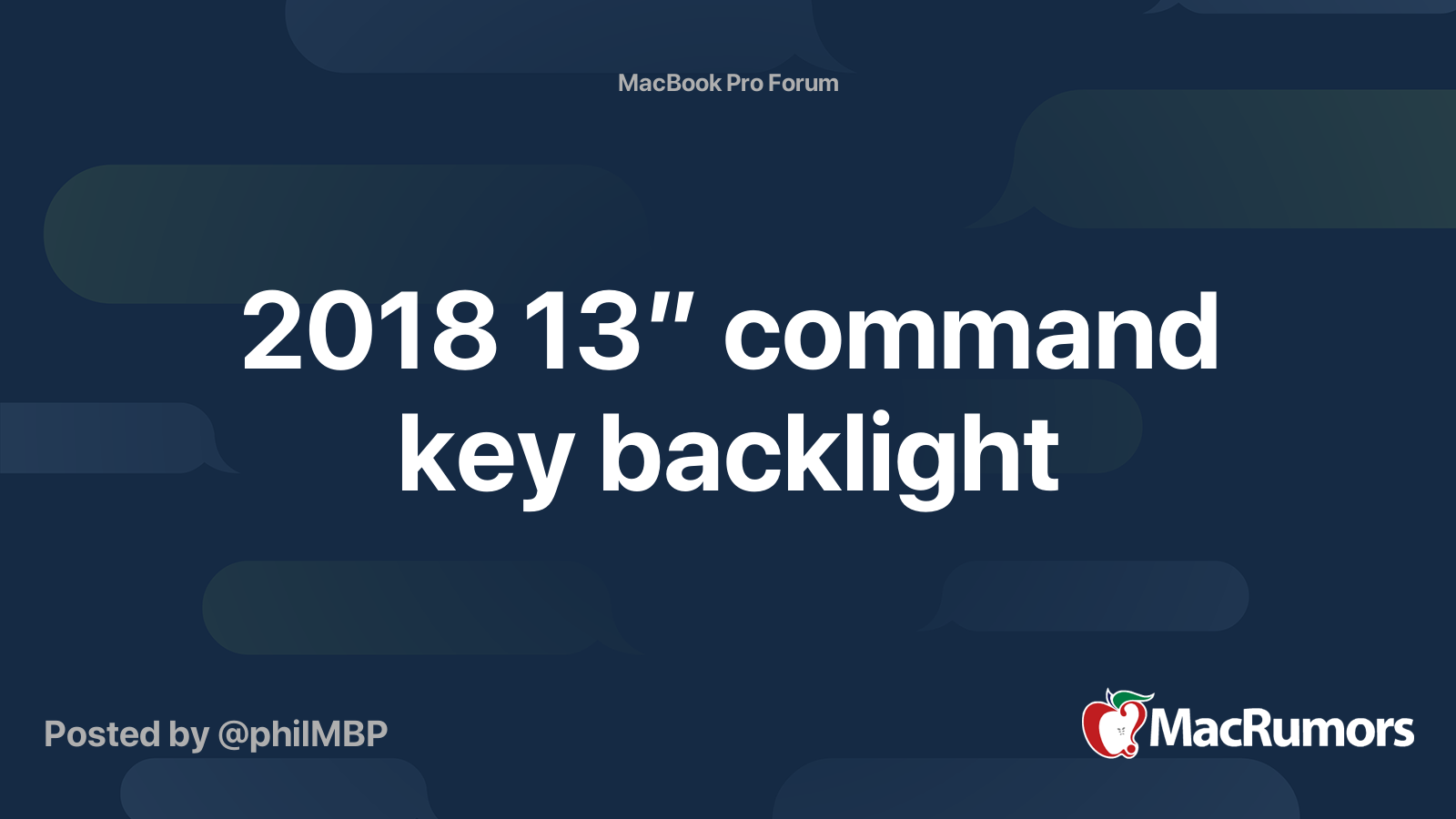 2018 13” command key backlight | MacRumors Forums