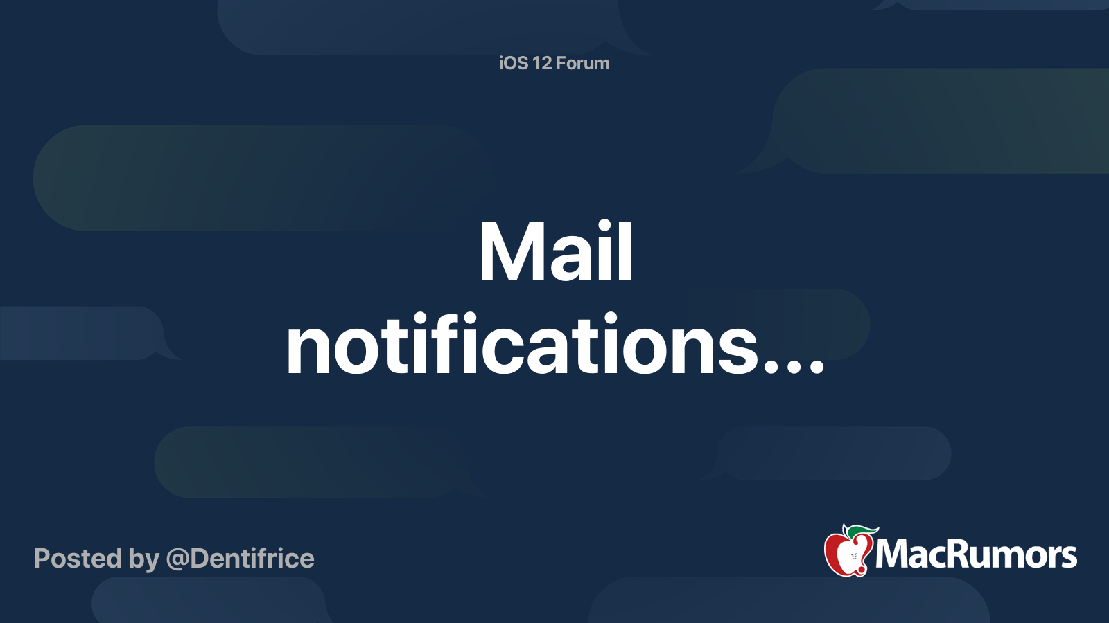 Mail notifications... | MacRumors Forums