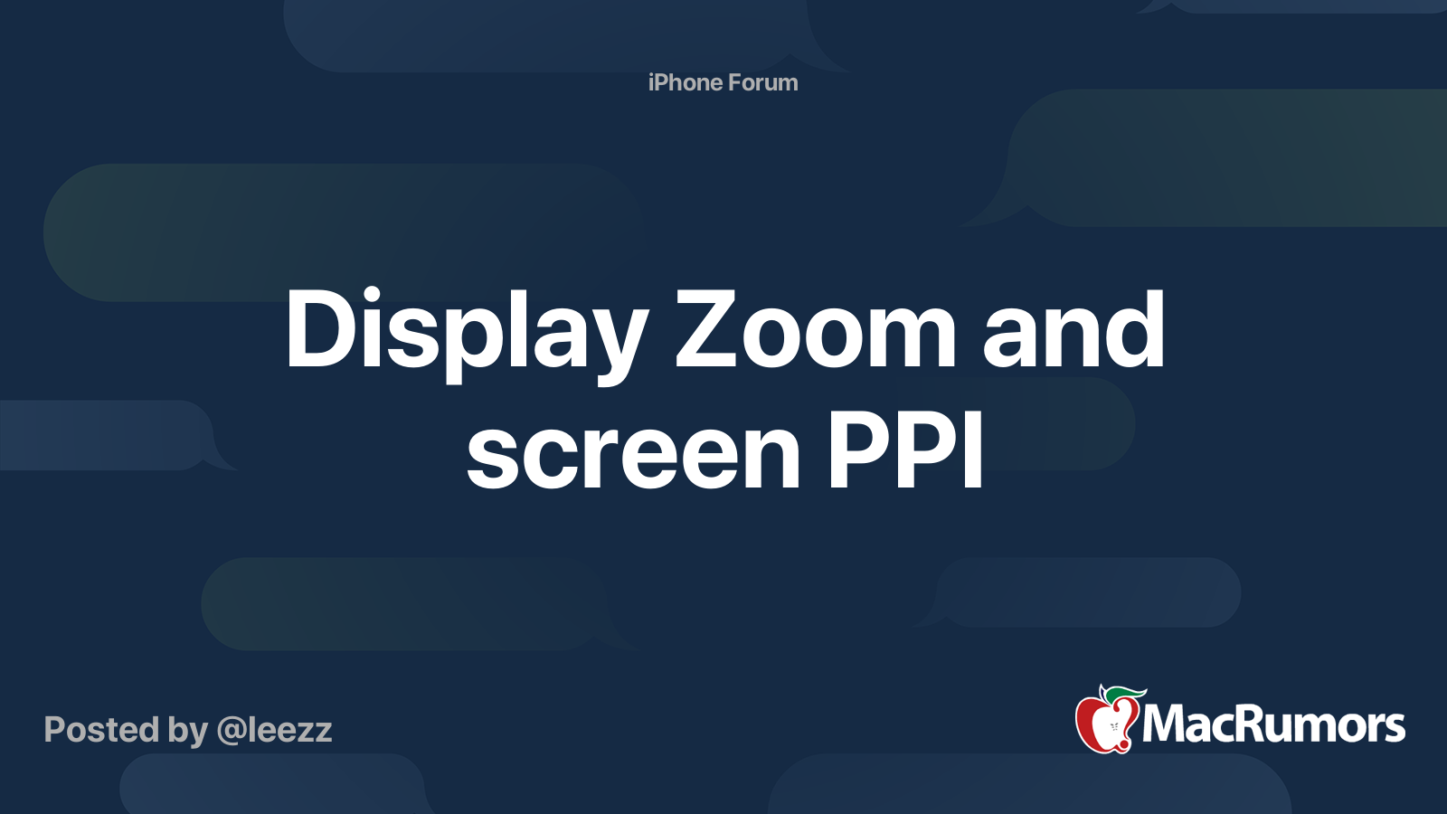 Display Zoom and screen PPI | MacRumors Forums