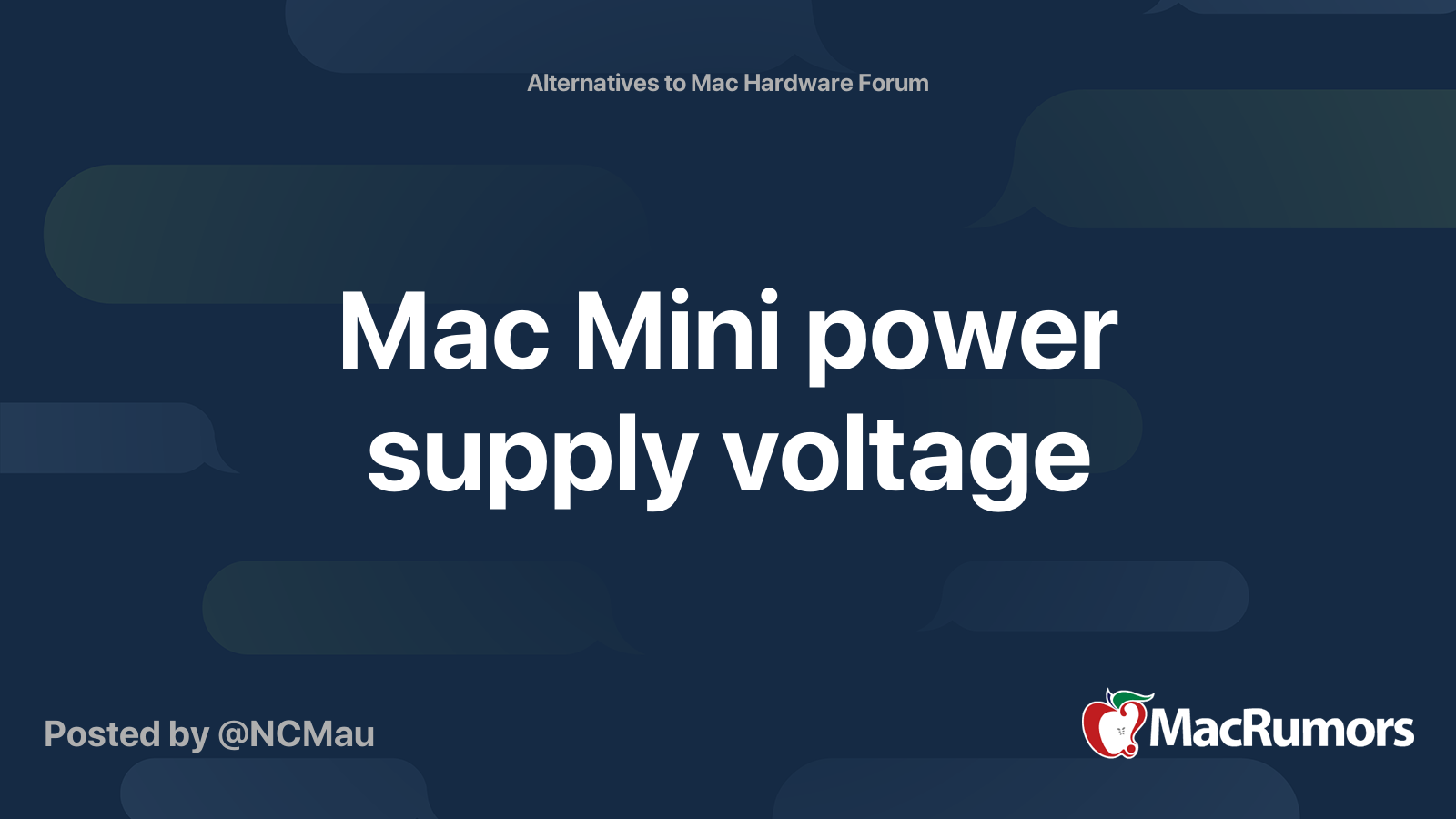 Mac Mini power supply voltage | MacRumors Forums