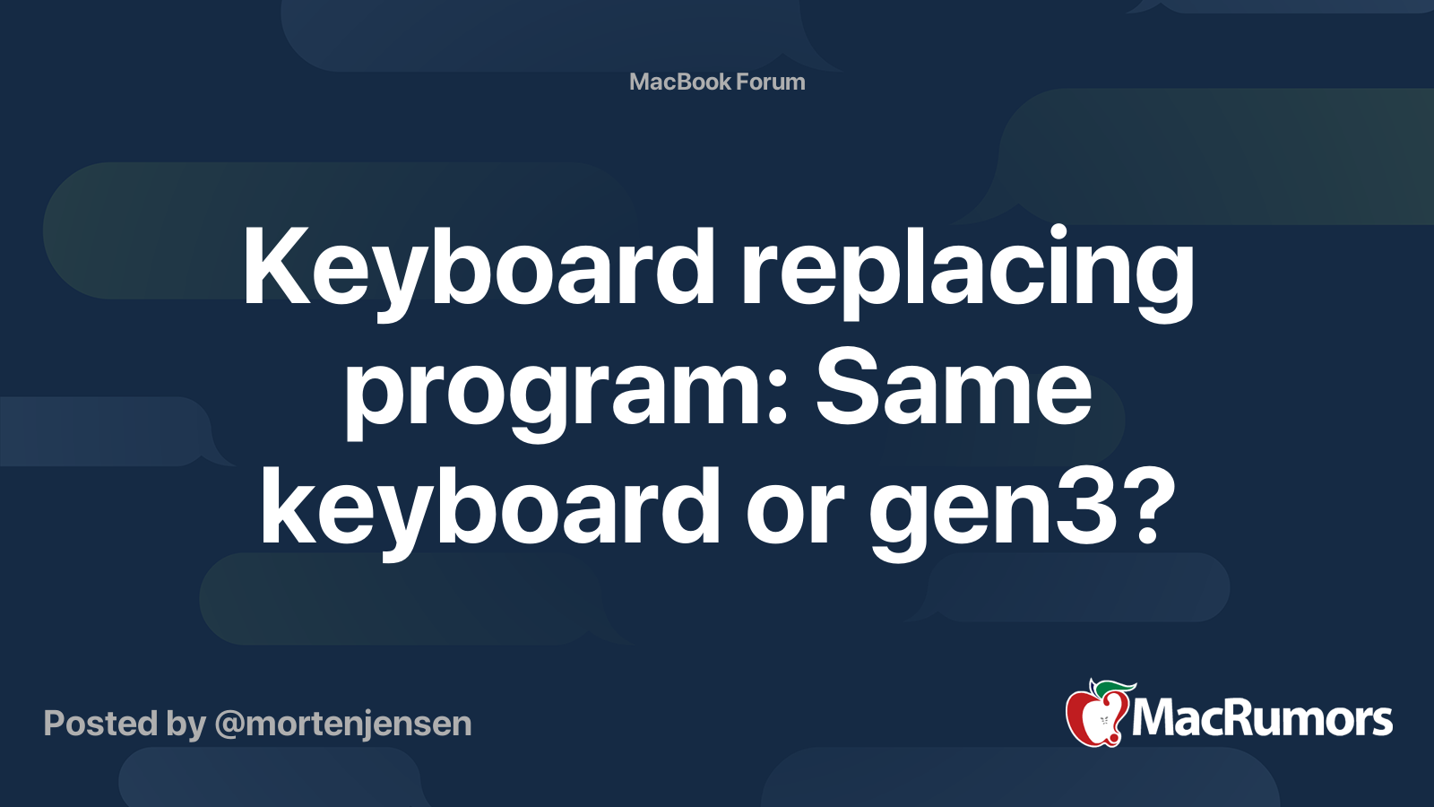 Keyboard replacing program: Same keyboard or gen3? | MacRumors Forums