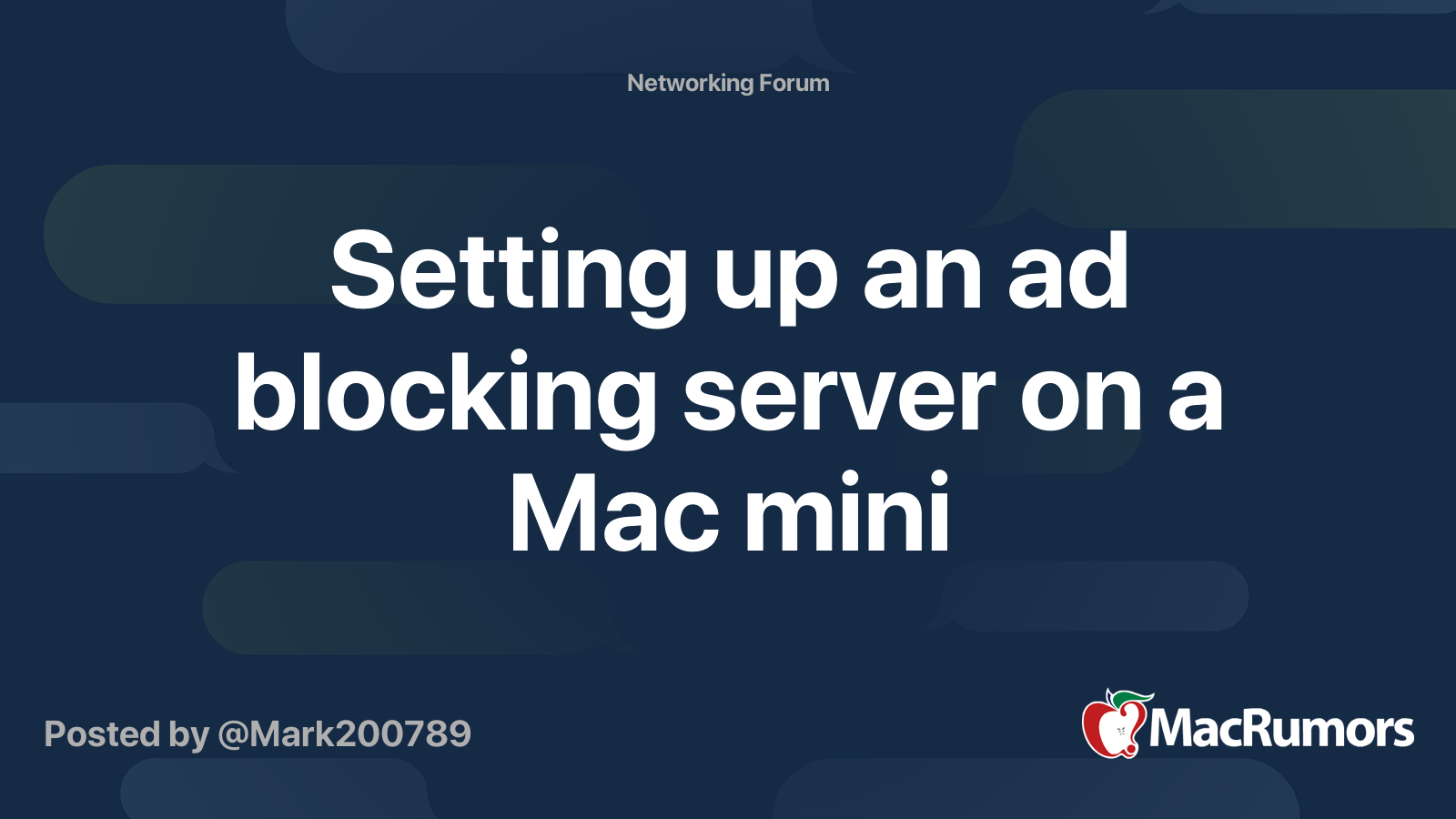 Setting up an ad blocking server on a Mac mini | MacRumors Forums