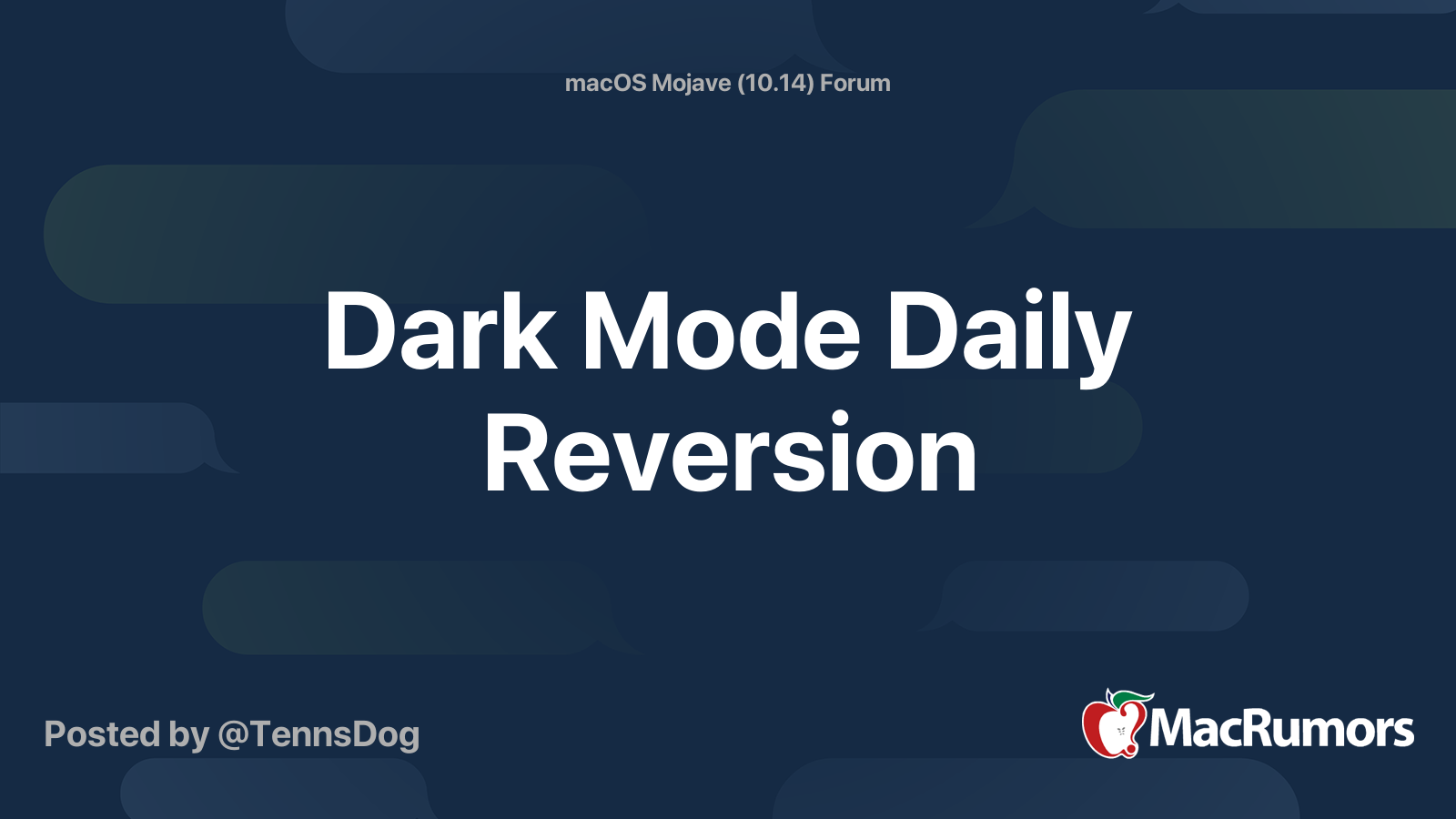 Dark Mode Daily Reversion | MacRumors Forums
