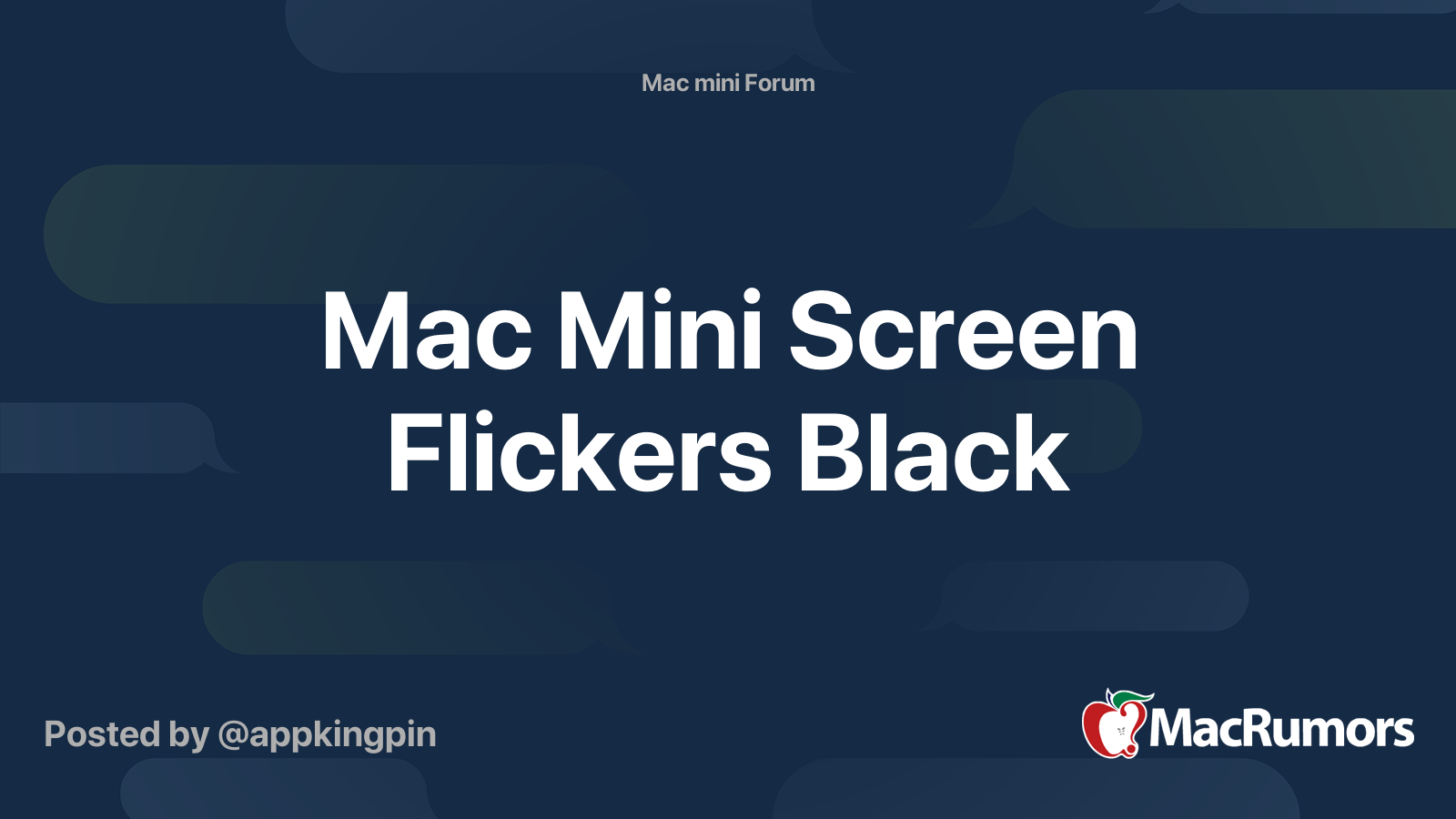 Mac Mini Screen Flickers Black | MacRumors Forums